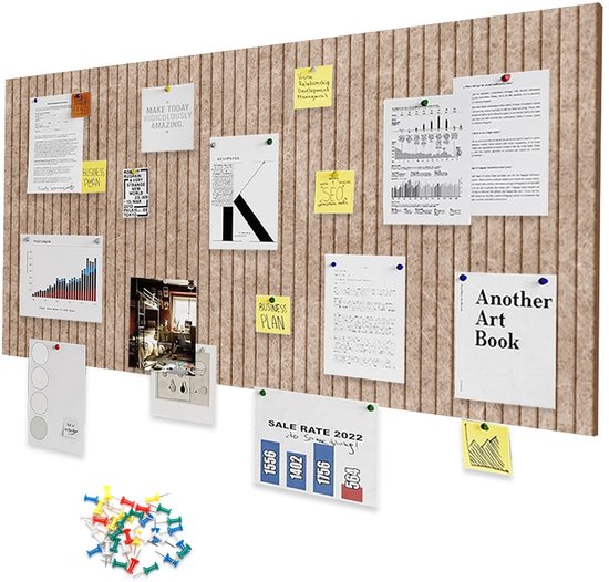 60 x 40 cm Bulletin Board Large Picture Wall Felt Pin Board Self ...