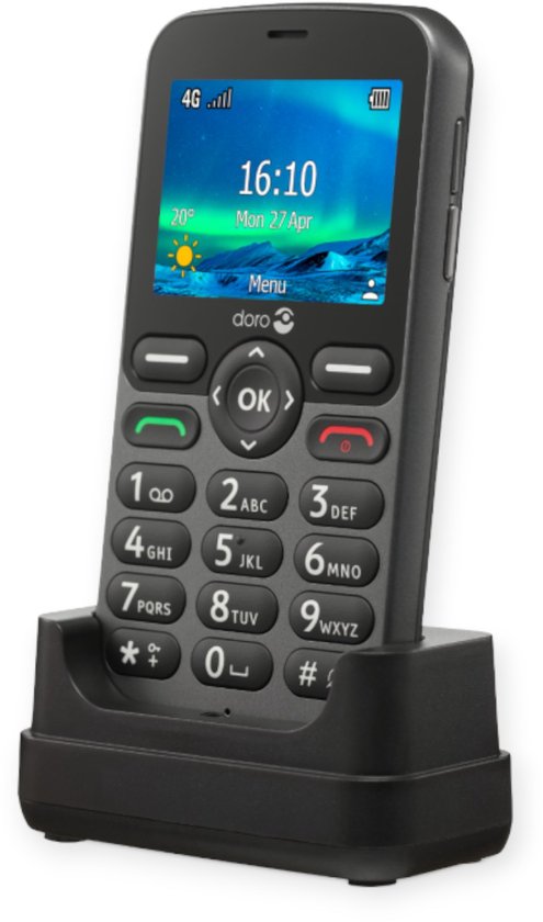 Doro 5860 seniorentelefoon - 4G - Zwart - Inclusief oplaadstandaard | bol