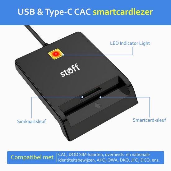 Støff - ID Kaartlezer Identiteitskaart – Belgische eID Kaartlezer – USB ...