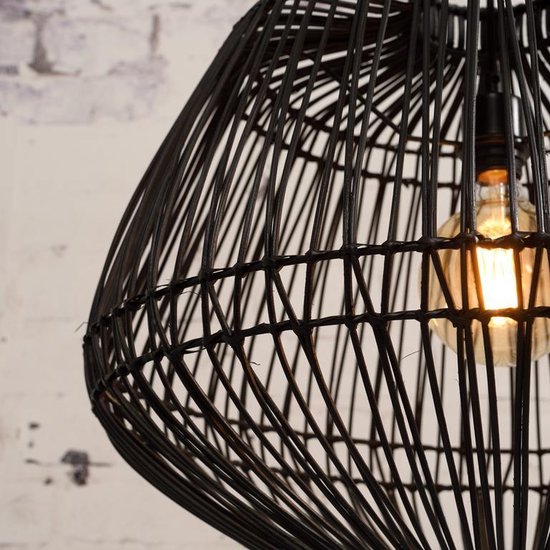 GOOD&MOJO Hanglamp Madagascar - Rotan Zwart - Ø60cm - Scandinavisch ...
