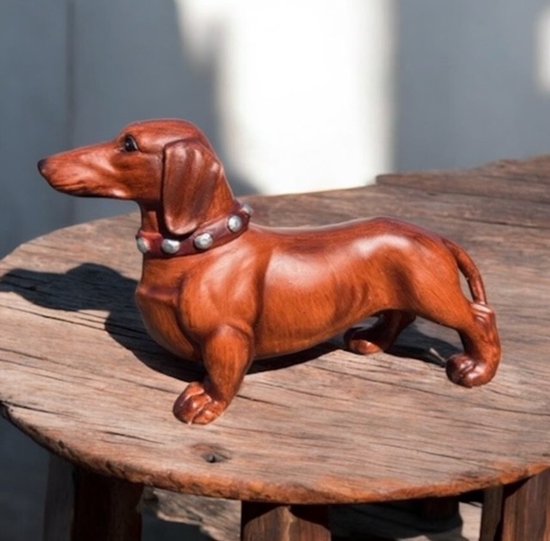 Teckel - Beeld - Teckelbeeld - Decoratie - Bruin - Bruine teckel ...