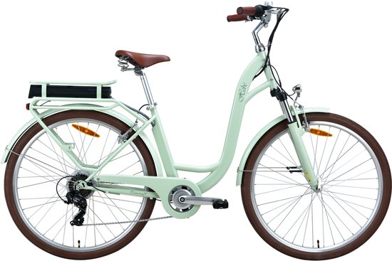Elektrische fiets dames meisjes groen - 28 inch - 46cm frame - 7 ...