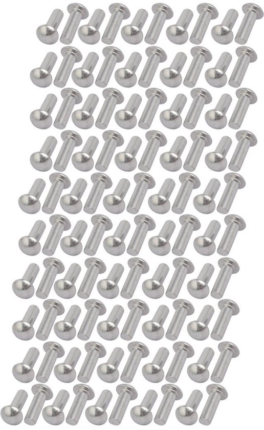 Sourcingmap 100pcs M4 x 12mm Aluminum Half Round Head Solid Rivet ...