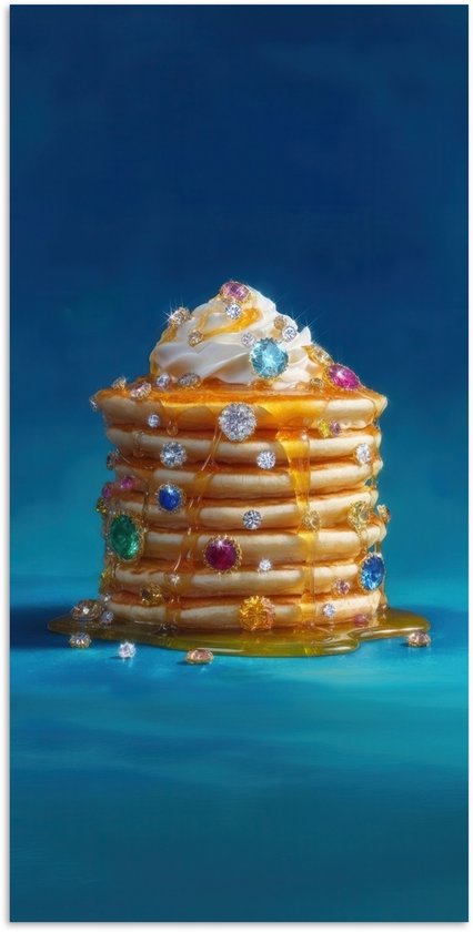 Poster 60x120 cm - Pannenkoeken - Steentjes - Glitter - Slagroom ...