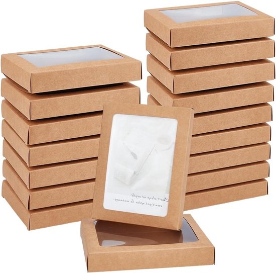 Model 30-opbergdozen - Kraftpapier met PVC-venster - Voor wenskaarten ...
