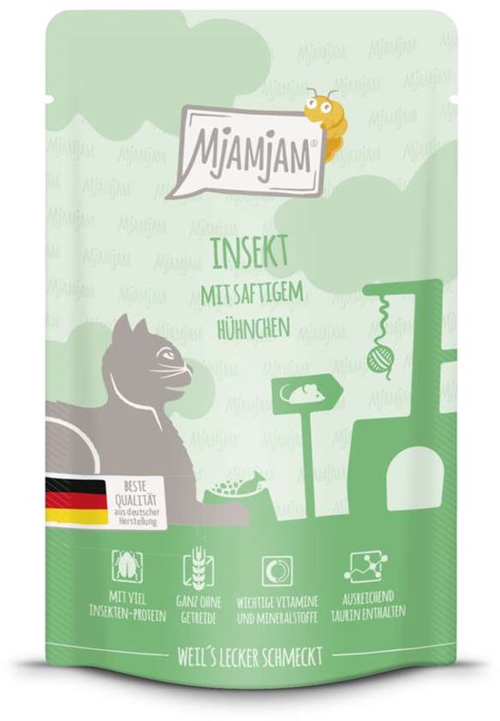 MjAMjAM Cat - Leckere Mahlzeiten Pouchbeutel 12x125g | Insekt & Huhn | bol