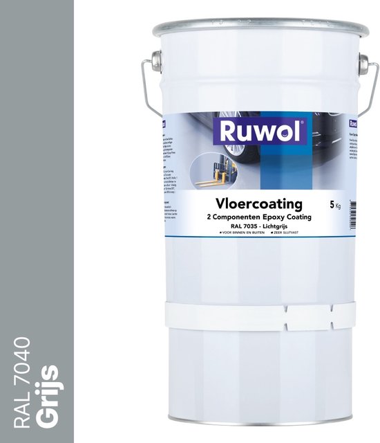 Ruwol 2K Epoxy Vloercoating RAL 7040 5 kg - Vloerverf - 3 populaire ...
