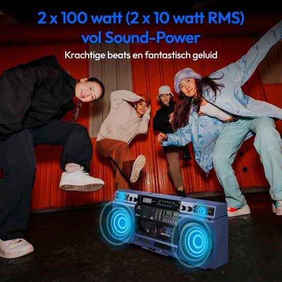 MEDION P66538 Cassetterecorder (retro boombox met cd-speler, jaren 80 ...