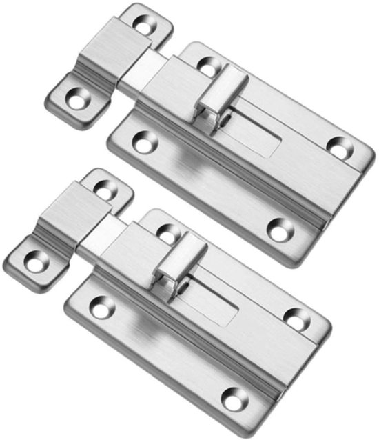 Deurgrendel, 2-delig roestvrijstalen 4-inch veiligheidsdeurslot met ...