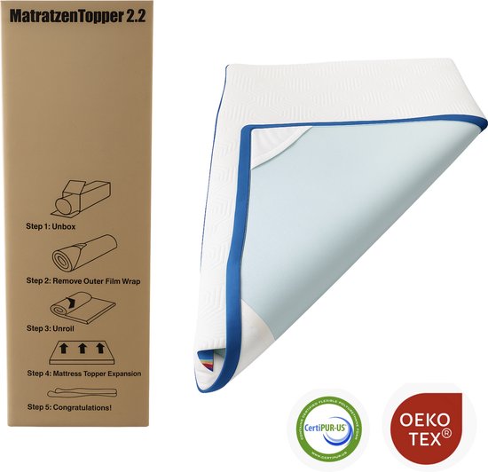Topper Matras 180x200 - 4 cm Matrastopper - schuimplaat - middelhard ...