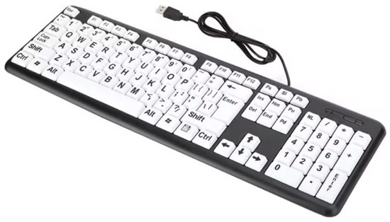 medj-Toetsenbord Grote letters - Kleur Geel - Slechtzienden - USB ...