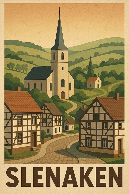 Slenaken Poster - Steden Posters - Nederland - Tekst - St. Remigiuskerk ...