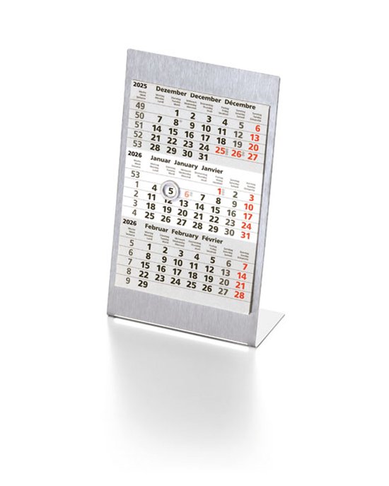 Bureaukalender / 3 maands kalender van edelstaal 2025 | bol