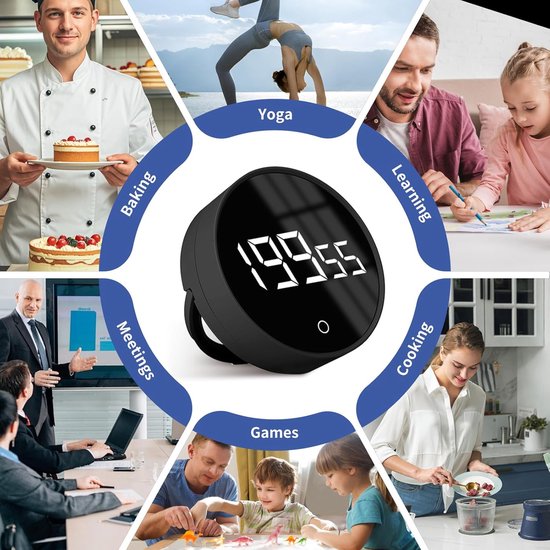 Rechargeable Keuken Timer - 199 Minuten Koken - Sterke Magneten - Groot ...