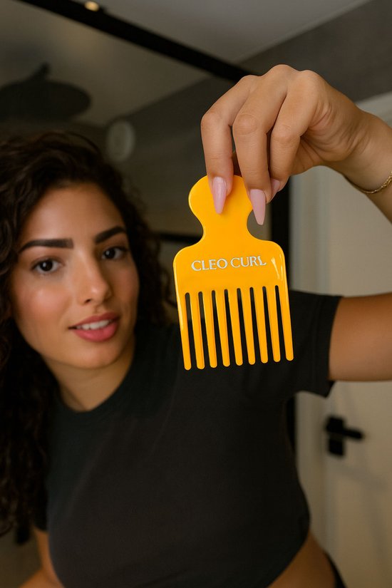 Cleo Curl Hair Pick - Oranje - Styling Kam – Brede Kapper Kam ...