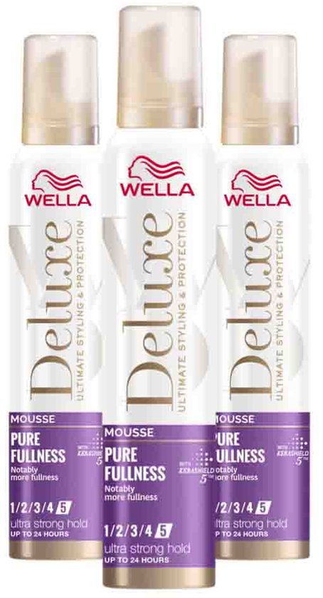 Wella Deluxe Pure Fullness Mousse - 3 x 200 ml - Voordeelverpakking | bol