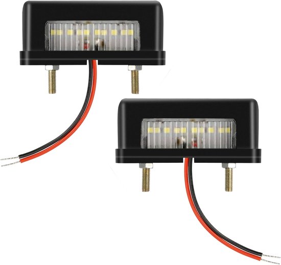 LED Nummerplaat Verlichting 12V - 2Pcs Achter - Waterdichte Witte LED ...