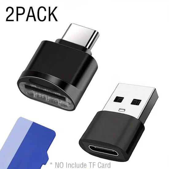 2-in-1 USB C naar USB Adapter & Micro SD Kaartlezer – Type-C TF ...