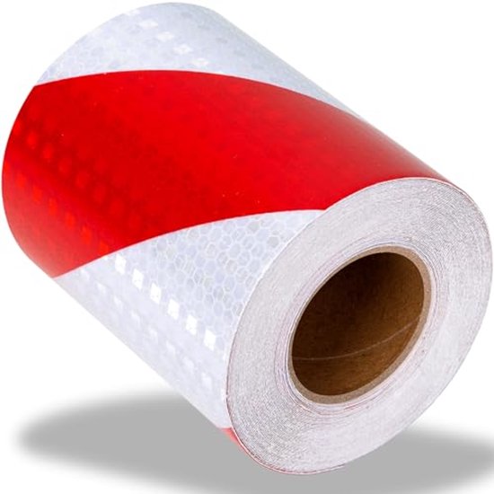 Waarschuwingslint Rood Wit 10 Meter - Zelfklevend Veiligheidstape voor ...