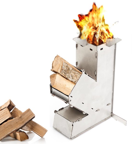Camping Rocket Stove Wood Fired Portable Detachable Backpacking Stove ...