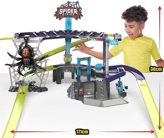 Zuru Metal Machine Spider Strike - 2 meter lange racebaan | bol