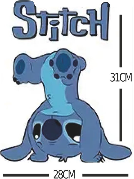 stitch handstand cartoon sticker 31cm x28cm | bol