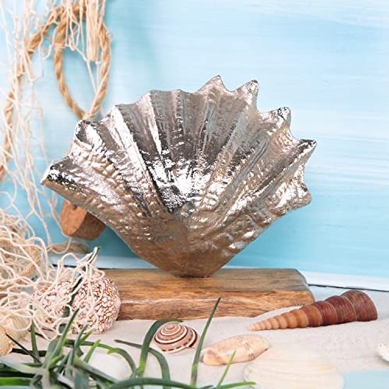 Decoratieve metalen en houten schelp - badkamer decoratie | bol