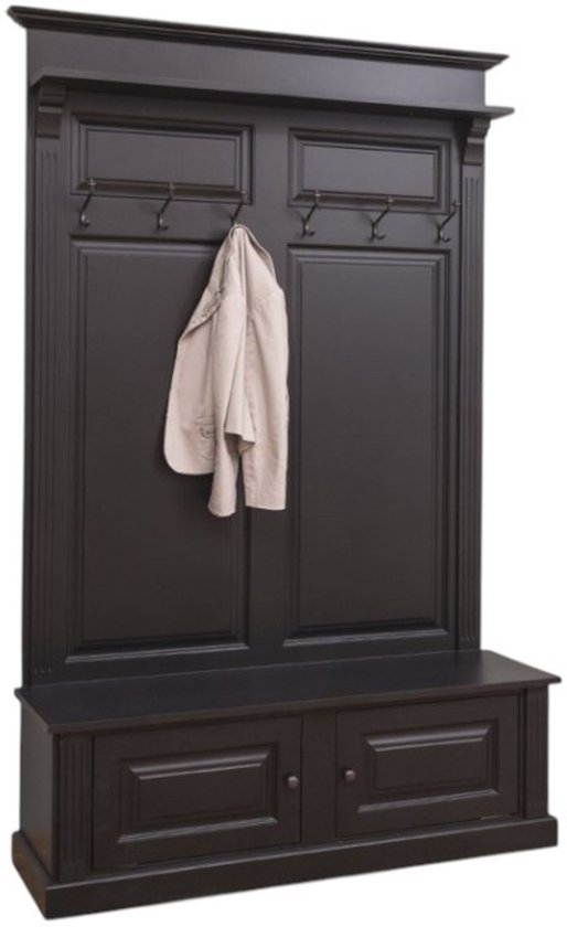 Houten halmeubel/kapstok met bankje en opbergruimte – 140 cm of ...