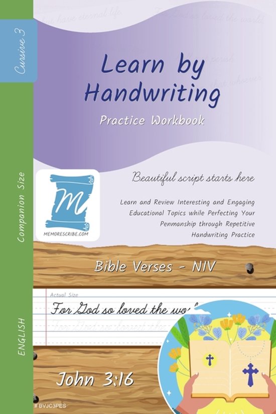 Companion Size- Handwriting Practice Workbook - Bible Verses - John 3 ...