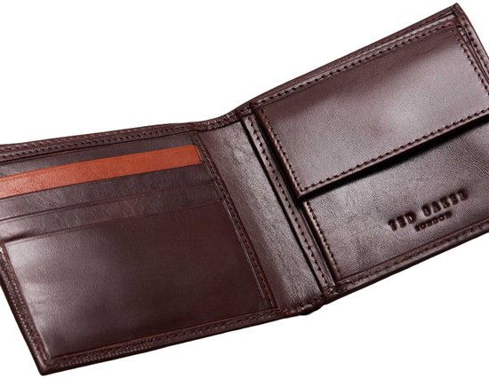 Ted Baker Leren portemonnee Embossed Corner Leather Bifold Coin Wallet ...