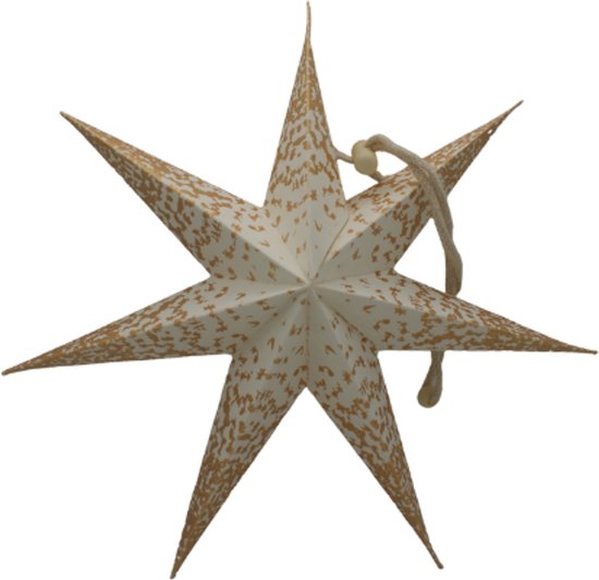 Kerst Papieren Ster - 20 cm | Wit met Goud - Kerstster Hangdecoratie ...