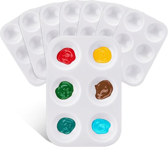 8 STKS Verf Tray Palet, Mini Verf Palet Aquarel Palet Schilderen Tray ...
