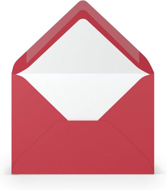 PAPERADO, 50 stuks envelop, geribbeld rood 100gr, zonder venster ...