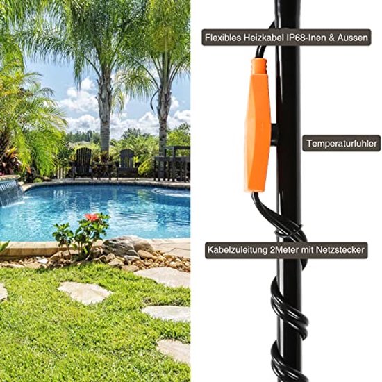 Câble antigel 8 m avec thermostat - Protection contre le gel pour ...