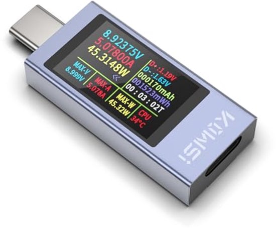 USB C Tester 360W - Voltage en Stroommeter voor Power Bank | bol