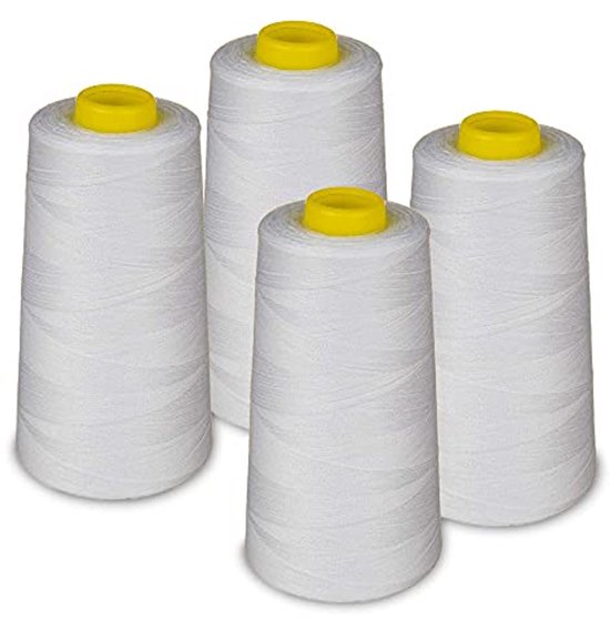 Overlockgaren set - 4 kegels, 100% polyester, lengte 2700 m, garendikte ...