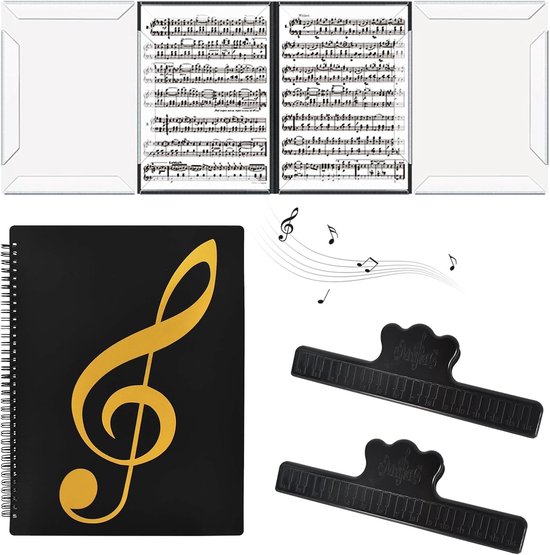 A4 Muziekmap - 4-Zijdige Muziekmap - Vouwbare Choir Map - Ringband ...