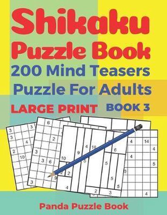 Book- Shikaku Puzzle Book - 200 Mind Teasers Puzzle For Adults - Large ...