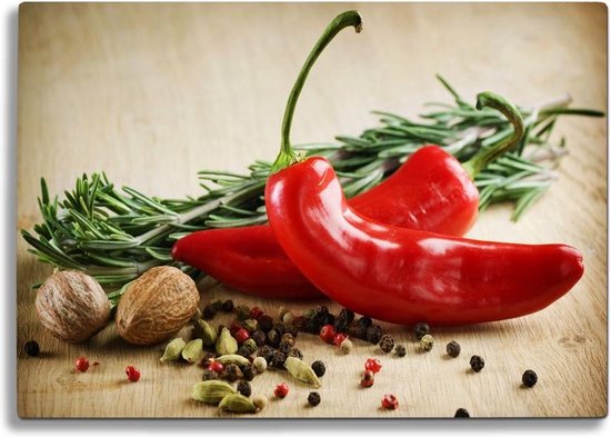 Glassnijplank - Rode Pepers - Glazen Snijplanken - 35×25 cm - 4 mm | bol