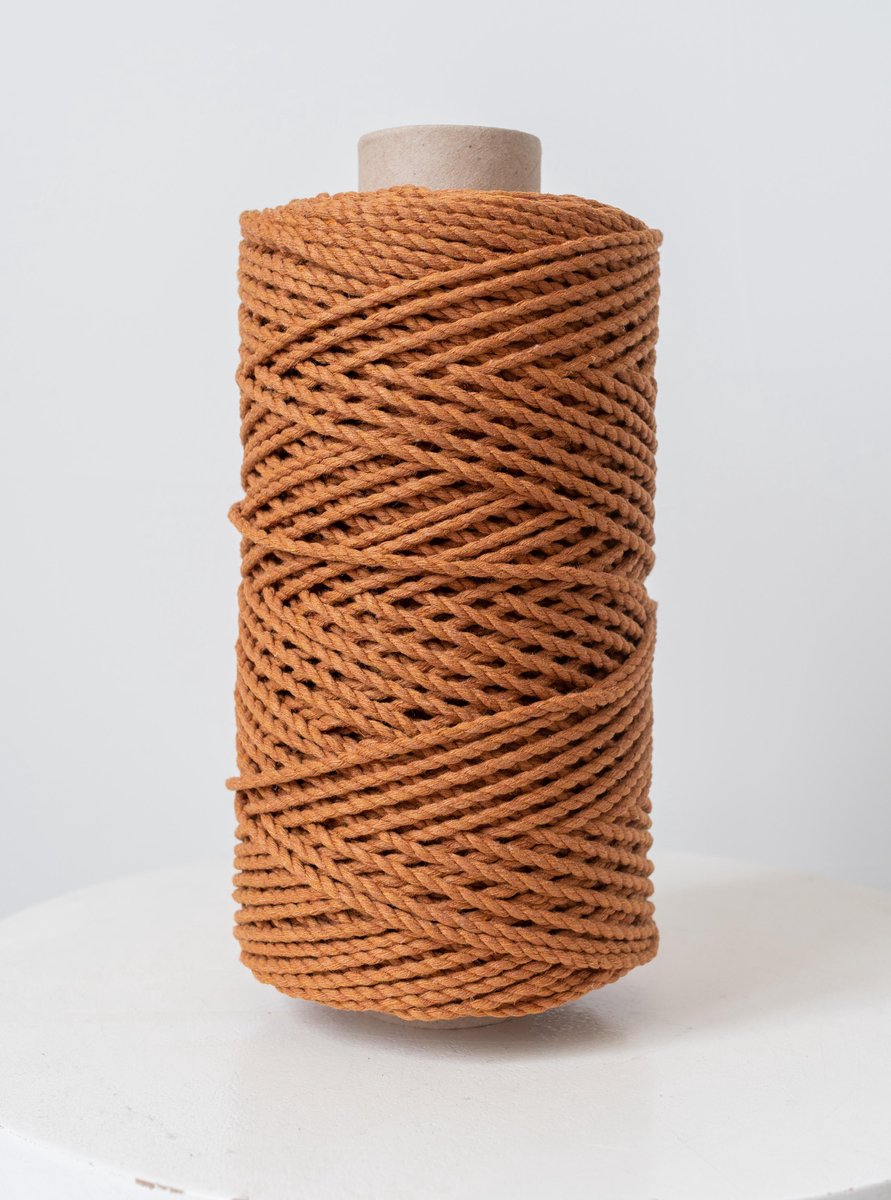 Katoen macramé touw - Macramé koord - Bruin - 3mm dik - 140 meter - 600 ...