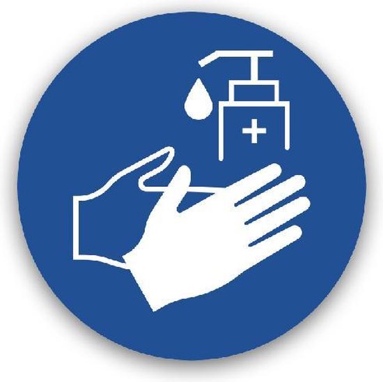 Waarschuwing sticker - Handen wassen - Corona - COVID-19 - Rond - 14cm ...