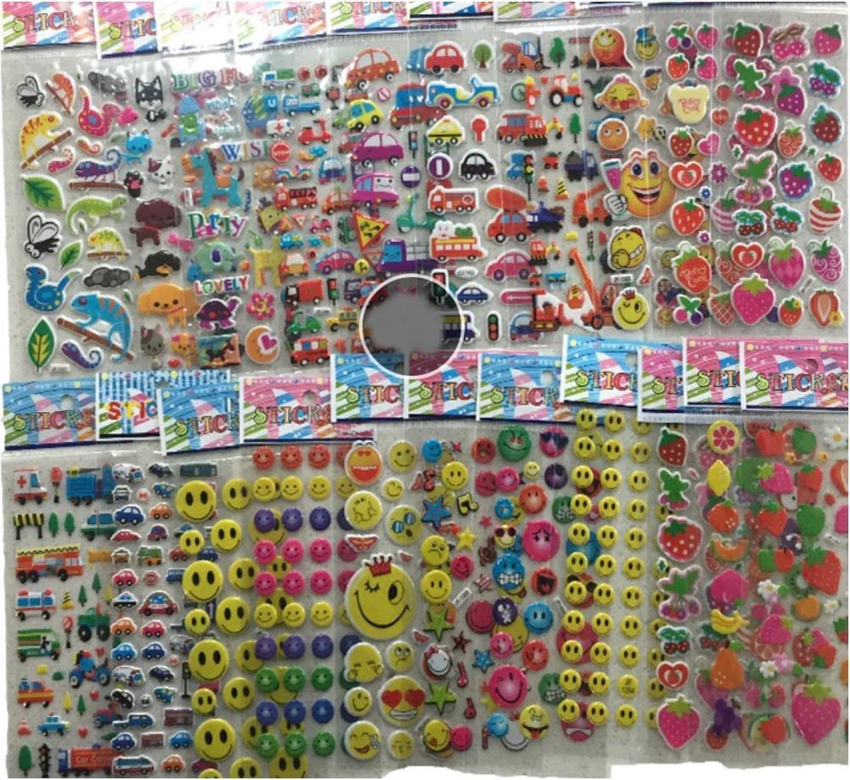 1000 stickers - 50 Stickervellen Voor Kinderen en Peuters - 3D Foam ...
