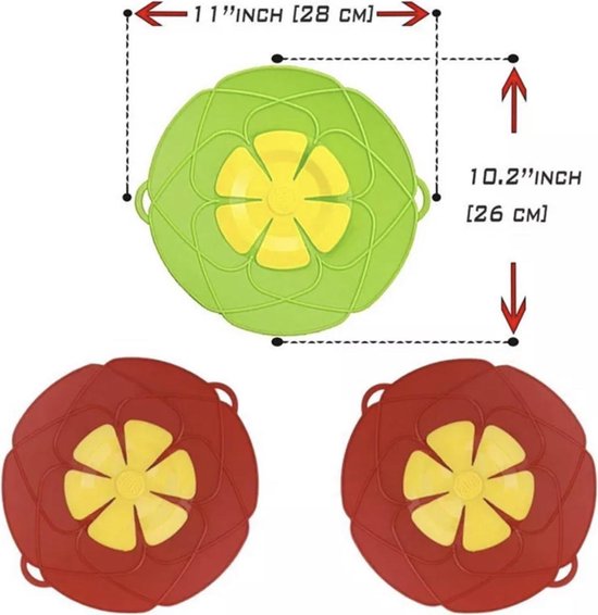 Siliconen kookbloem - anti-overkookdeksel - overkookbescherming anti-spatdeksel -... | bol