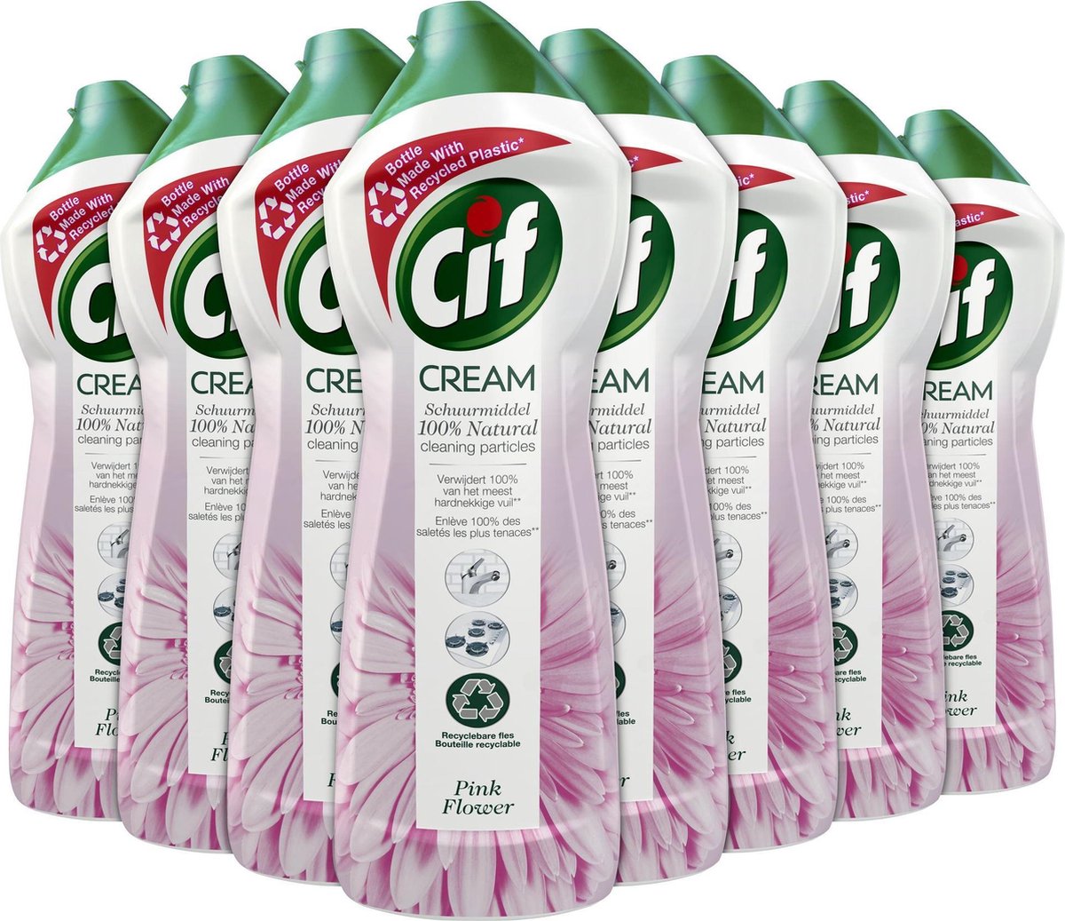 Cif Pink Flower Cream Schuurmiddel - 8 x 750 ml - Voordeelverpakking ...