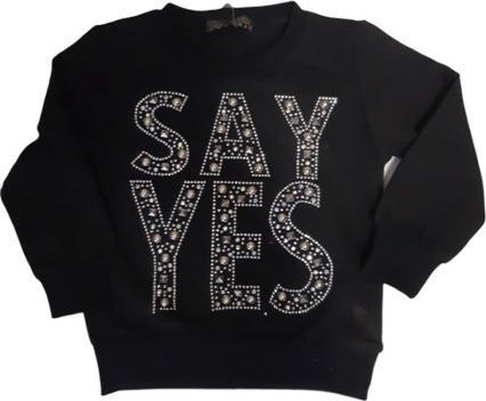 S&C Sweater Say Yes zwart 110/116 | bol.com