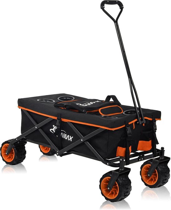 Meubilaire Transportkar - Opvouwbare handkar offroad - Oranje / Zwart ...
