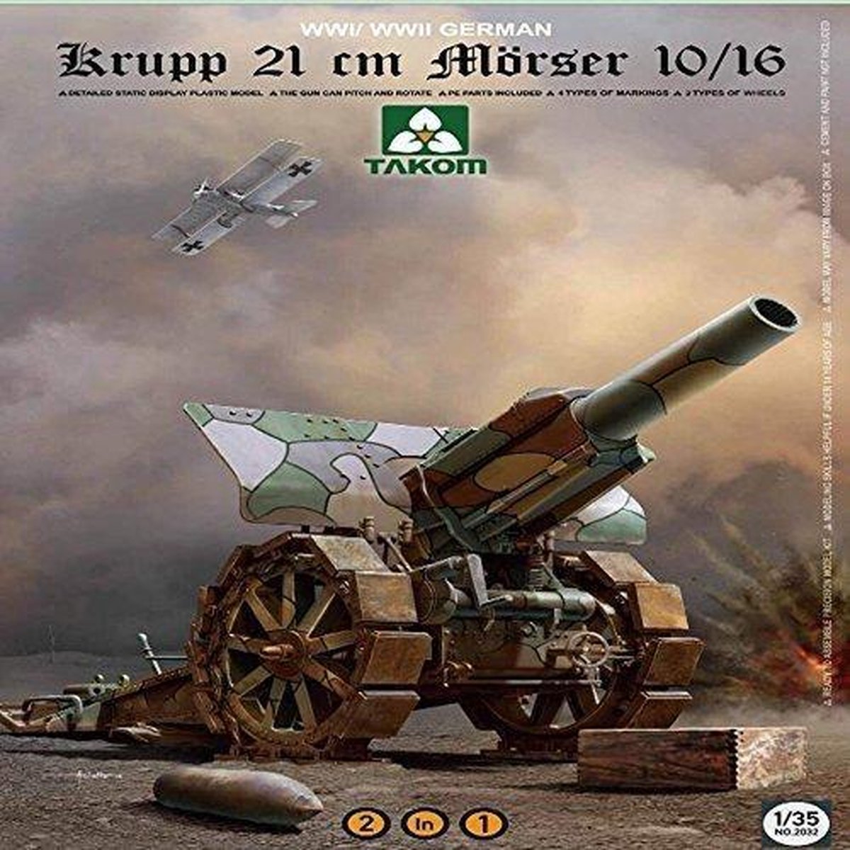WWI WWII Krupp 21Cm Morser 10/16 Kanon - Takom modelbouw pakket 1:35 | bol