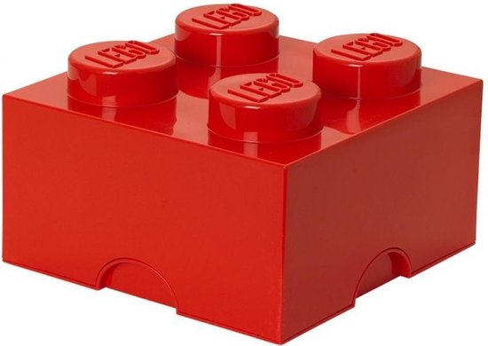 LEGO Opbergbox - Brick 4 - Rood - 6 L - 25 cm x 25 cm x 18 cm ...