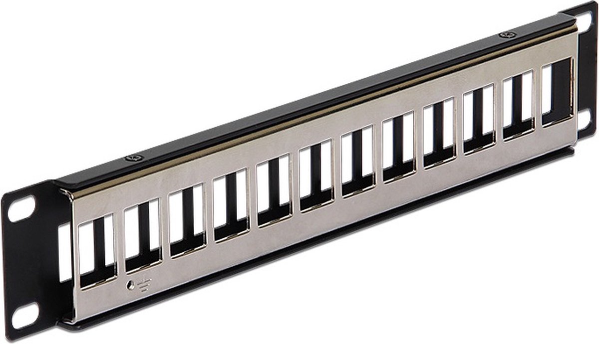 Premium 10'' Patch Panel voor 12 Keystone modules / zwart | bol