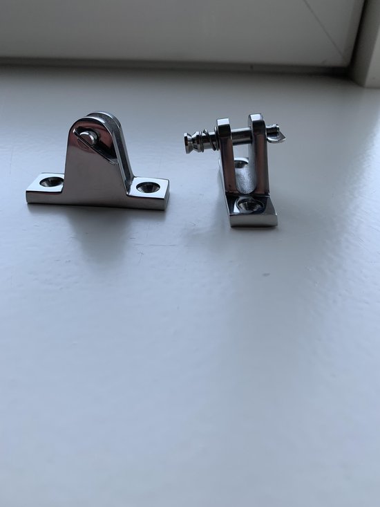 2x rvs dekplaat 80 graden hoek- Voorzien van Rvs borgpin-Bootkap ...